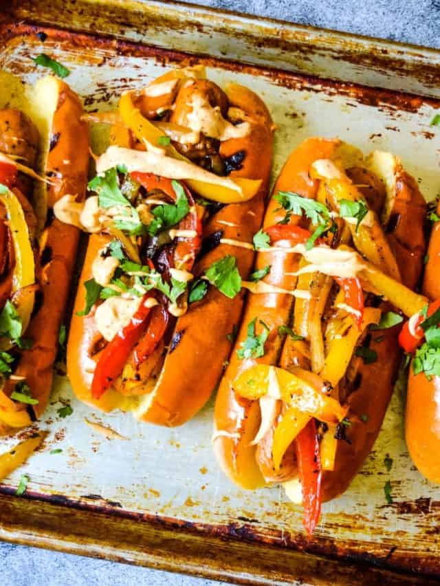 Grilled Sausage & Pepper Dogs with Chipotle Aioli for Summer BBQs » Kay ...