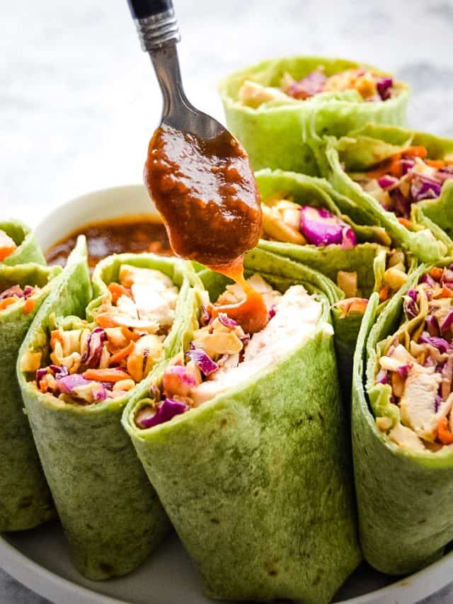 Cashew Chicken Wraps with Peanut Sauce: A Flavorful & Easy Meal! » Kay ...