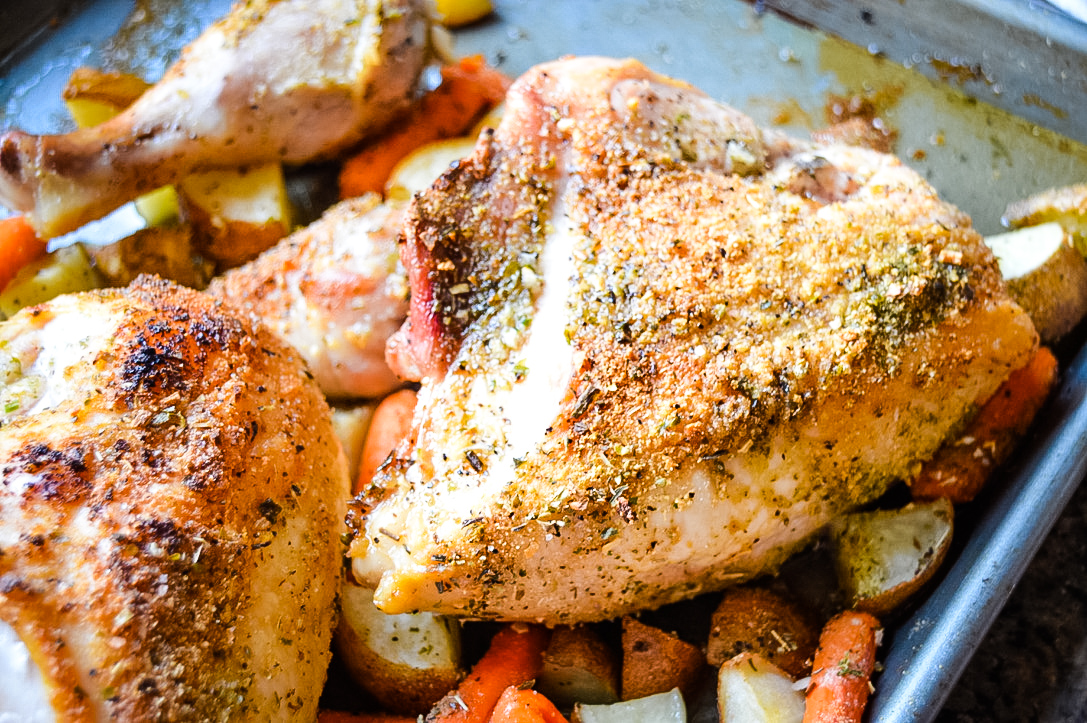 One Pan Roasted Chicken and Potatoes | Kay's Clean Eats
