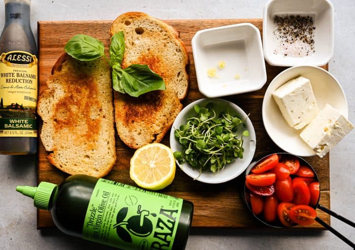 Feta Tomato Toast with Lemon & Garlic | Kay’s Clean Eats